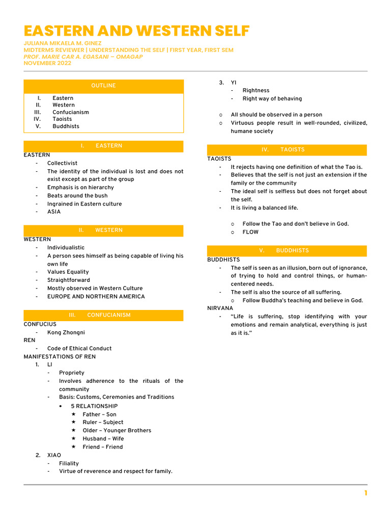 Lesson-5 - Eastern & Western Self | PDF | Confucianism | Chinese Philosophy