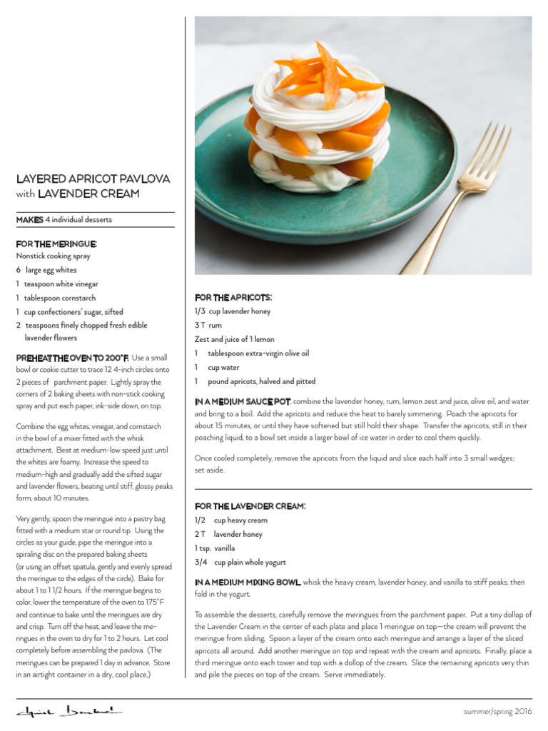 16summer Recipes Apricot | PDF | Meringue | Teaspoon