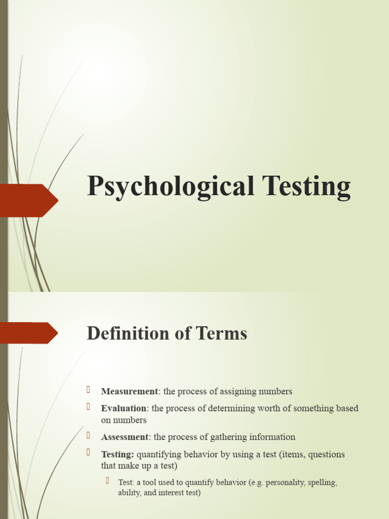 Lecture 1_Intro to Psychological Testing | PDF | Psychological Testing ...