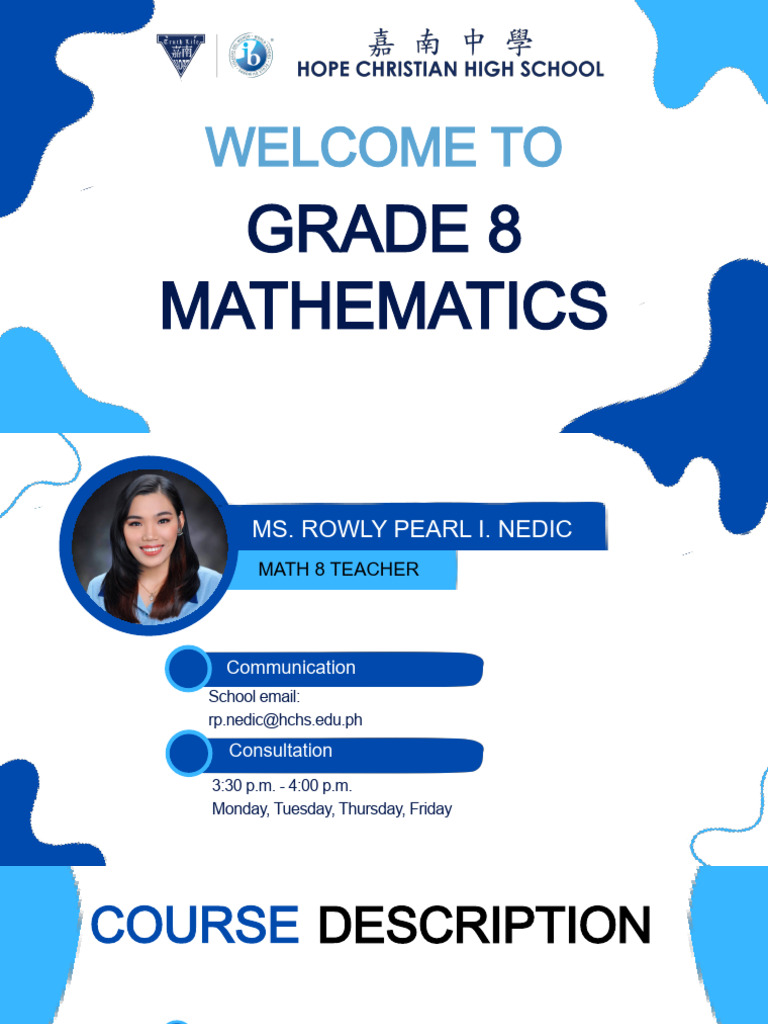 Grade 8 Mathematics Course Overview | PDF | Algebra | Mathematics