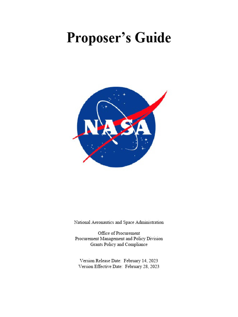 2023 Nasa Proposers Guide Final | PDF | Office Of Management And Budget ...