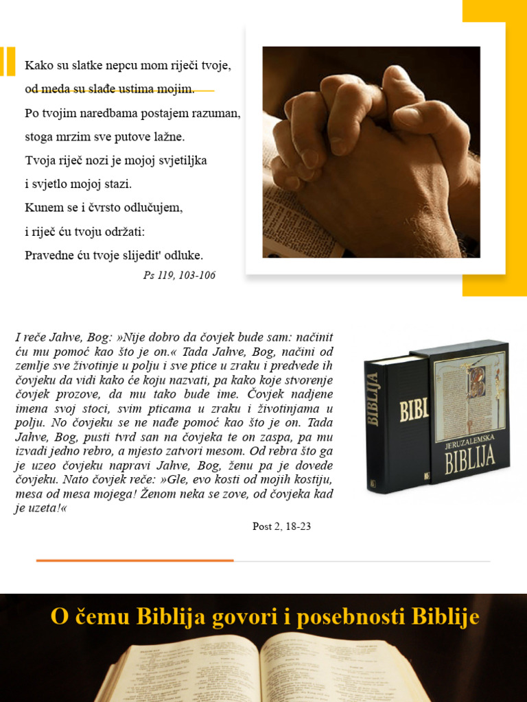 O Cemu Biblija Govori I Posebnost Biblije (PPT DV) | PDF