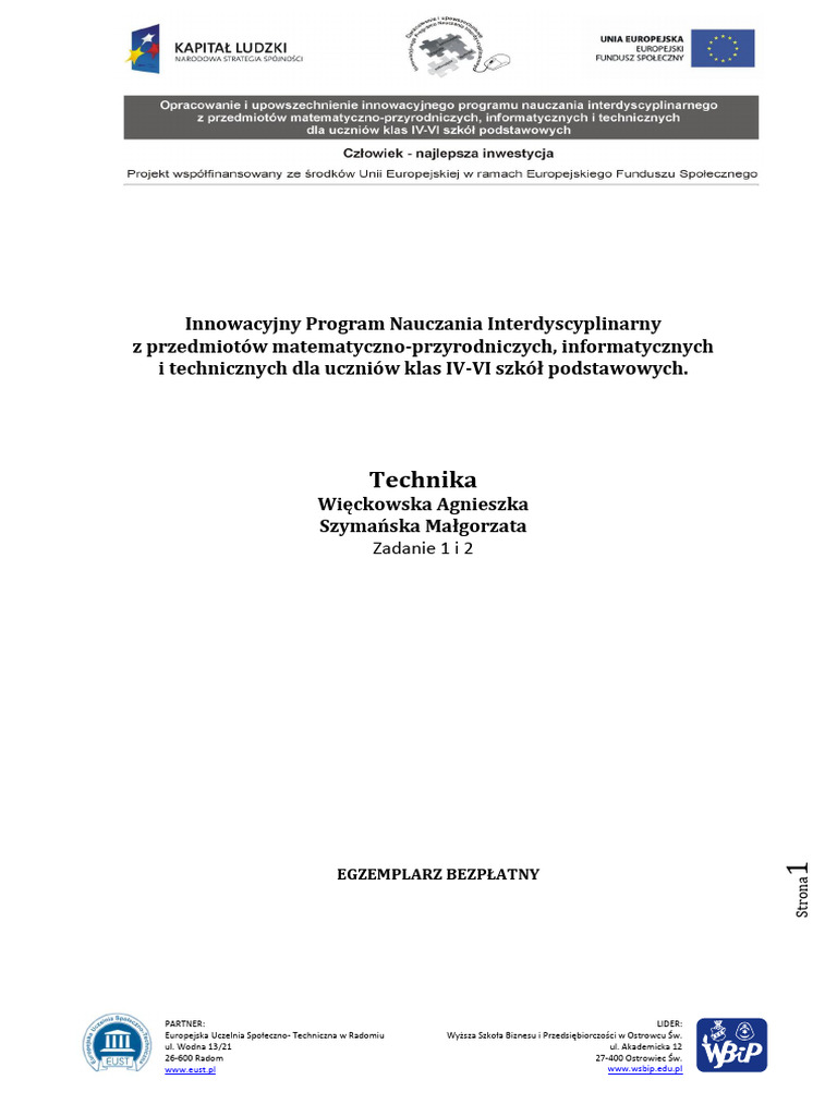 Ćwiczenia Do IPNI - Technika | PDF