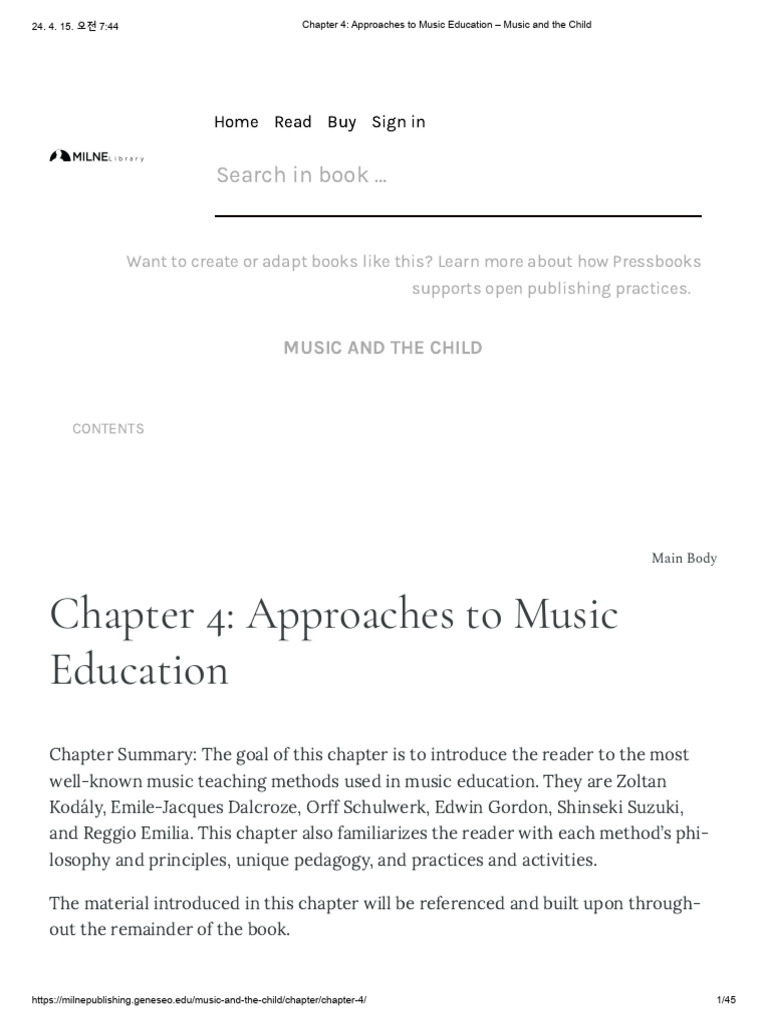 Chapter 4 Approaches To Music Education | PDF | Musicology | Music Theory