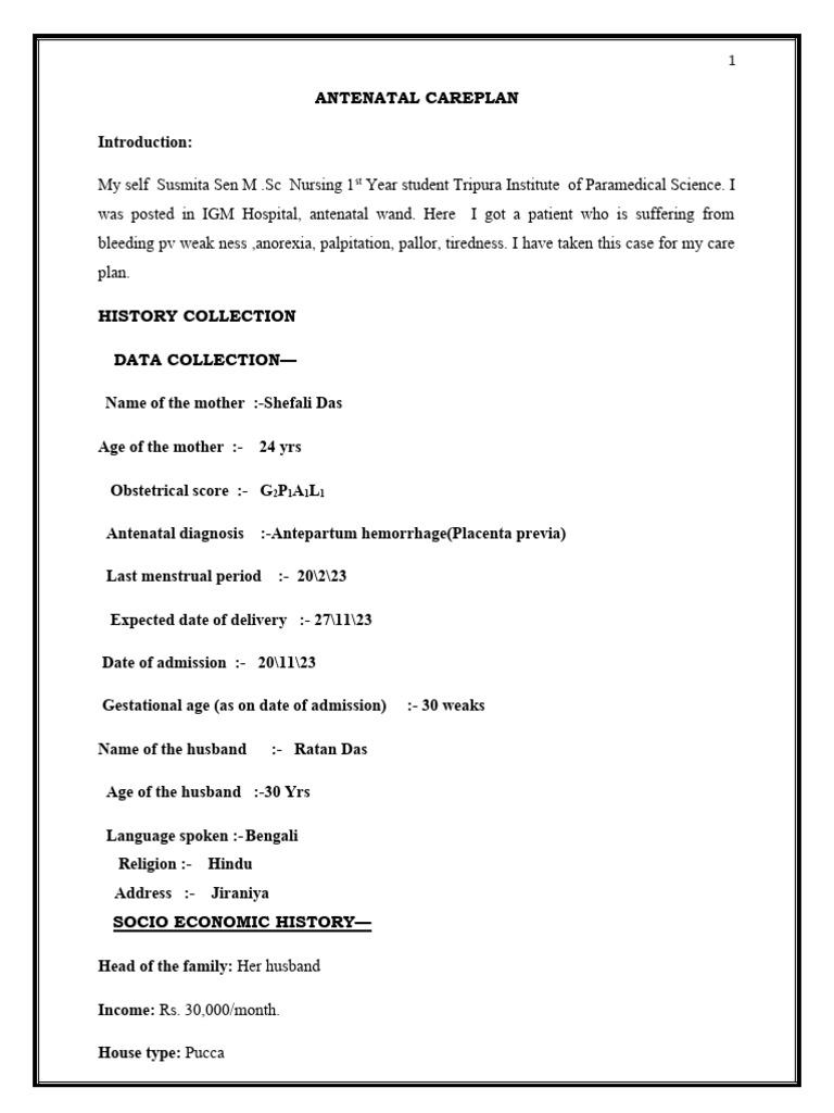 Case Study Placenta Previa | PDF | Placenta | Uterus