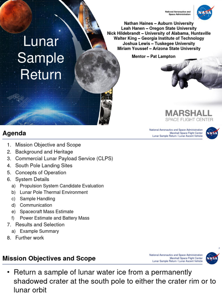 Lunar Sample Return Final Presentation - Short | PDF | Moon | Rocket ...
