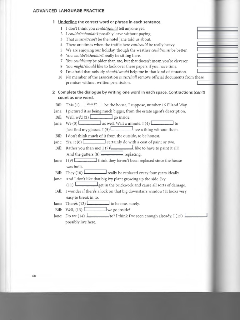 Advanced Language Practice: Modals and Grammar | PDF | Syntax | Linguistics