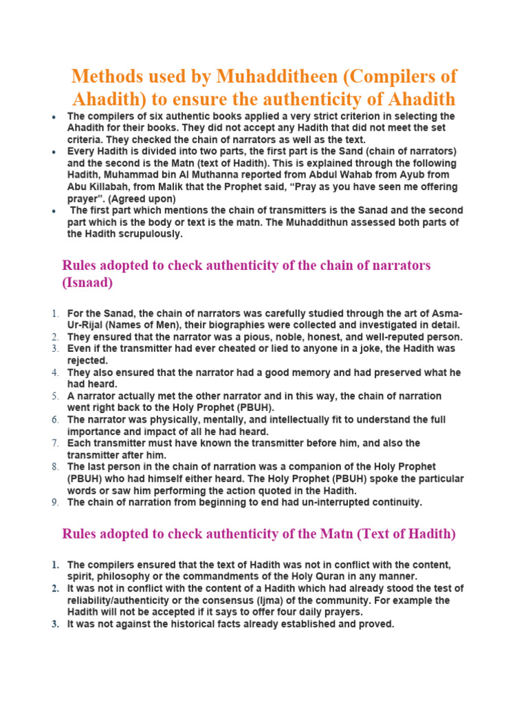Hadith Autheticity | PDF | Hadith | Theocracy