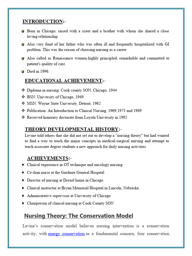 Modification Levine's Theory | PDF | Nursing | Theory