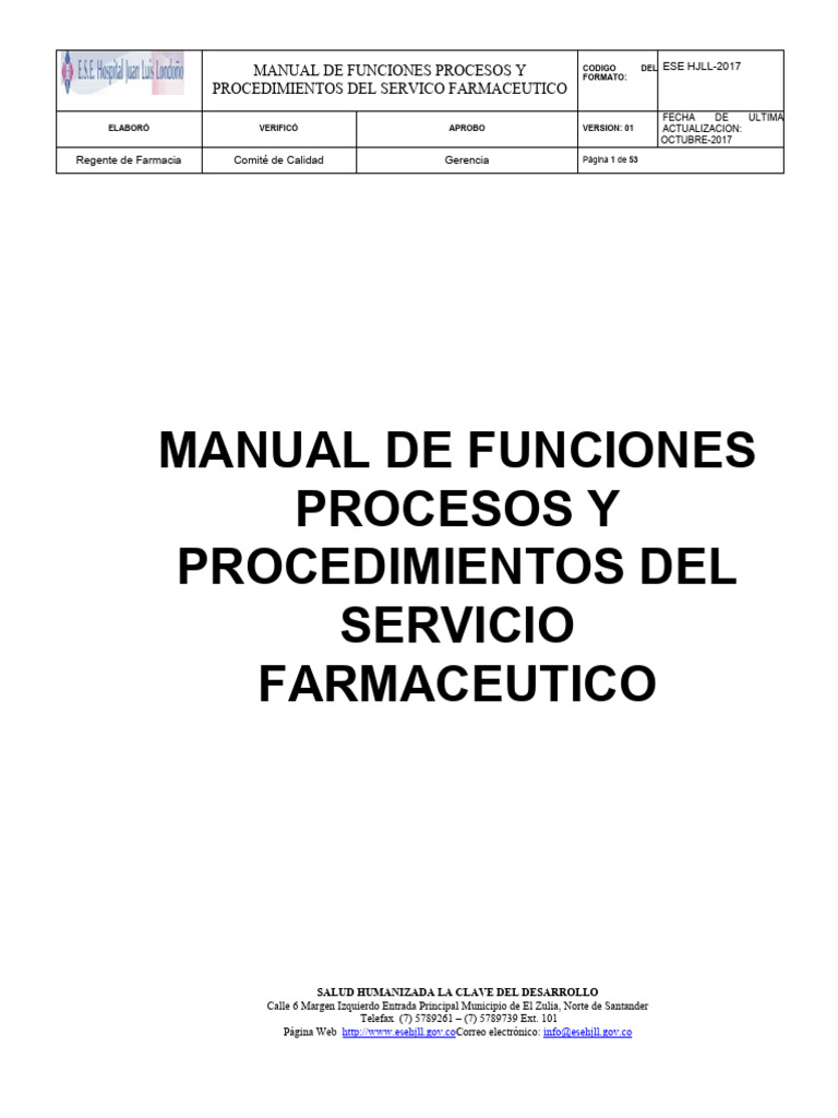 MANUAL DE PROCEDIMIENTOS FARMACEUTICOS | PDF | Farmacéutico | Farmacia