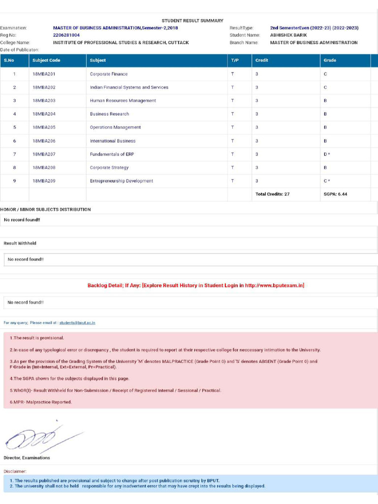 Marksheet Document | PDF