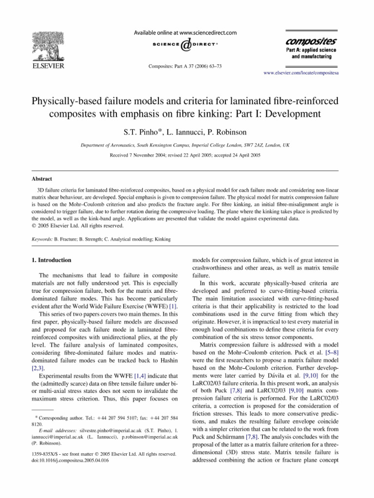 Physically-Based Failure Models and Criteria For Laminated Fibre-Reinforced-1 | PDF
