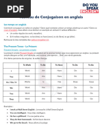 Tableau de Conjugaison Anglais - Apprendre Les Temps | PDF ...