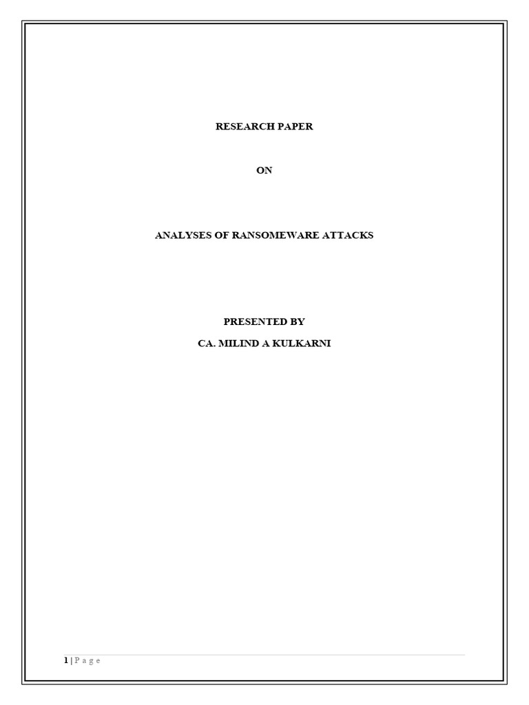 Research Paper On Analyses of Ransomware Attack | PDF | Ransomware ...