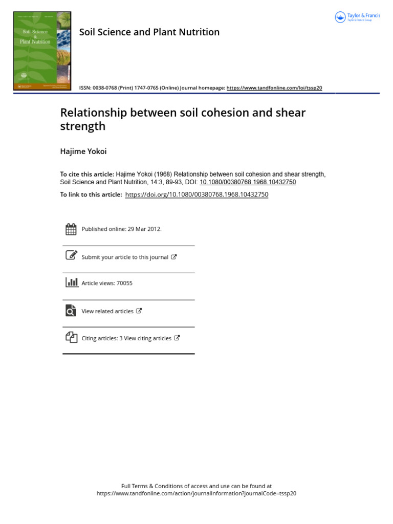 Soil Cohesion and Shear Strength Analysis | PDF | Soil | Stress (Mechanics)