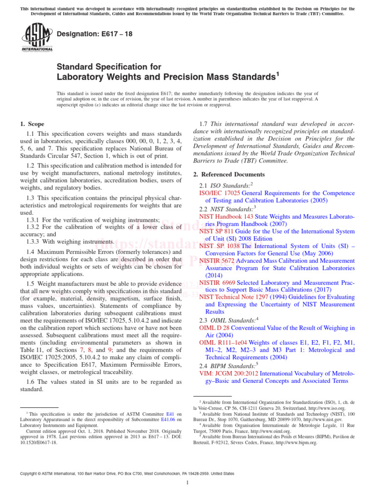 Astm E617 18 | PDF | Calibration | Metrology