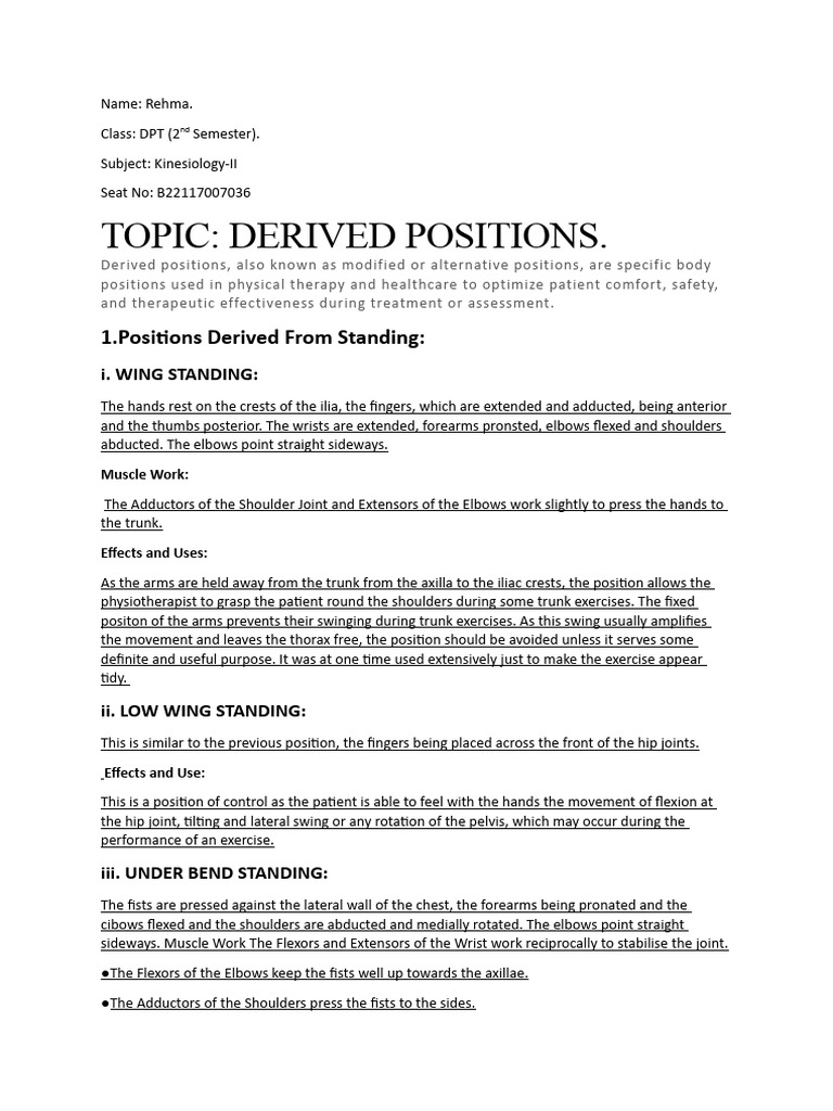 derived positions | PDF | Anatomical Terms Of Motion | Pelvis