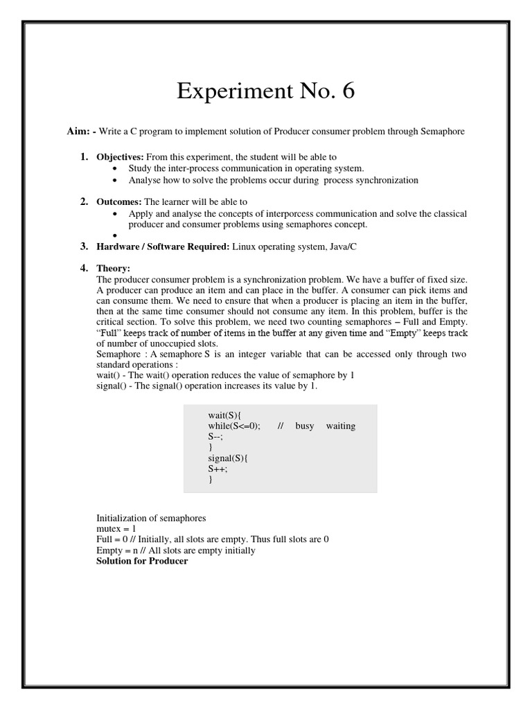OS Labmannual (4-10) - 9-22 | PDF | Operating System Technology | Concurrent Computing