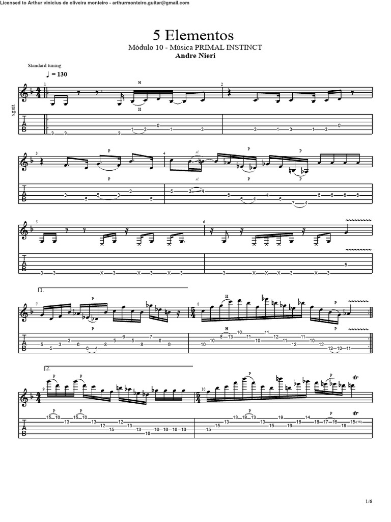Guitar Tab for "Primal Instinct" | PDF