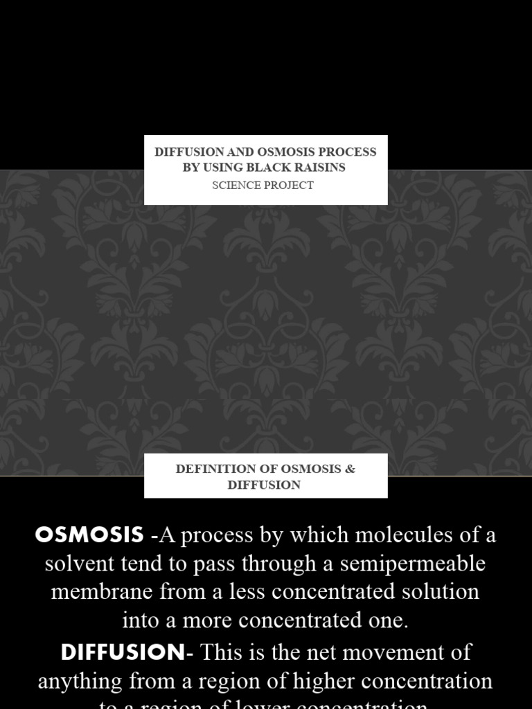 Diffusion & Osmosis with Raisins | PDF