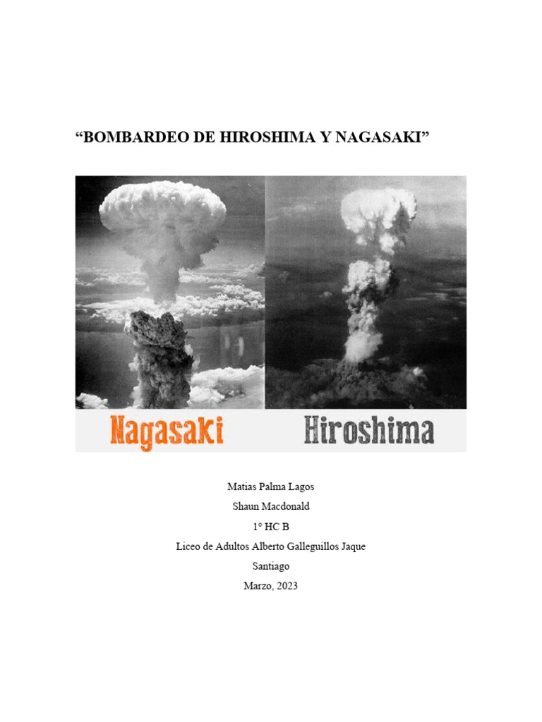 Impacto del Bombardeo en Hiroshima y Nagasaki | PDF | Bombardeos ...