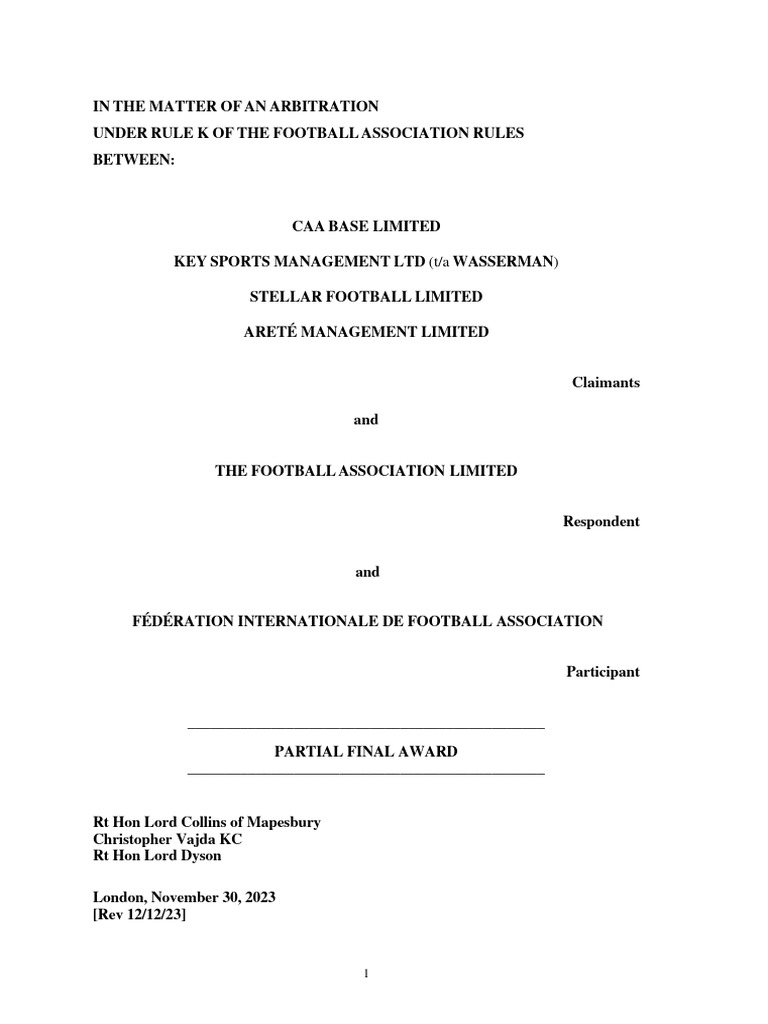 FA Rule K Arbitration Award Summary | PDF | Law