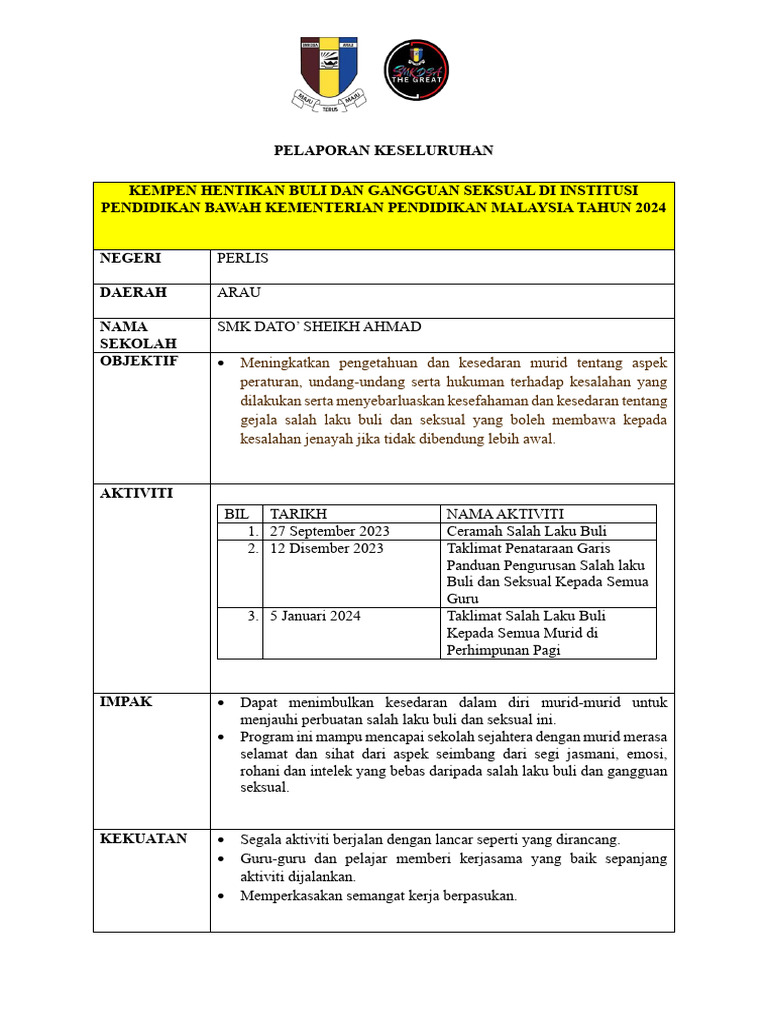 KEMPEN HENTIKAN BULI DAN GANGGUAN SEKSUAL DI INSTITUSI PENDIDIKAN BAWAH KEMENTERIAN PENDIDIKAN ...