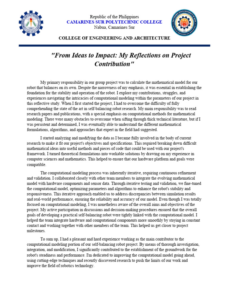 Reflection Paper | PDF | Computer Simulation | Mathematics