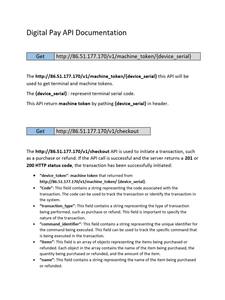 Digital Pay API Documentation | PDF | String (Computer Science) | Software