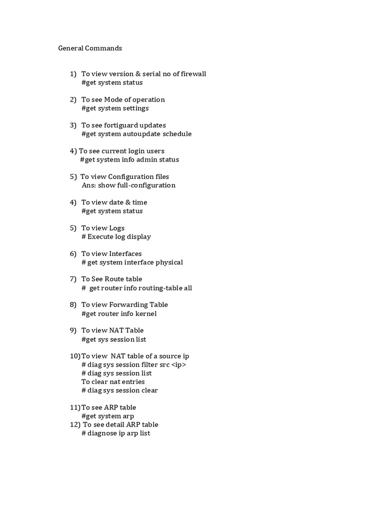 FortiGate Troubleshooting | PDF | Firewall (Computing) | Router (Computing)