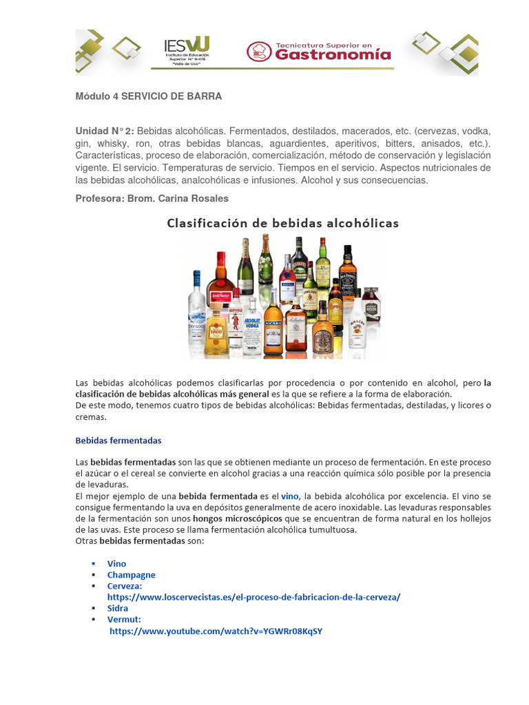 Clasificación de Bebidas Alcohólicas | PDF | Whisky | Bebidas alcohólicas