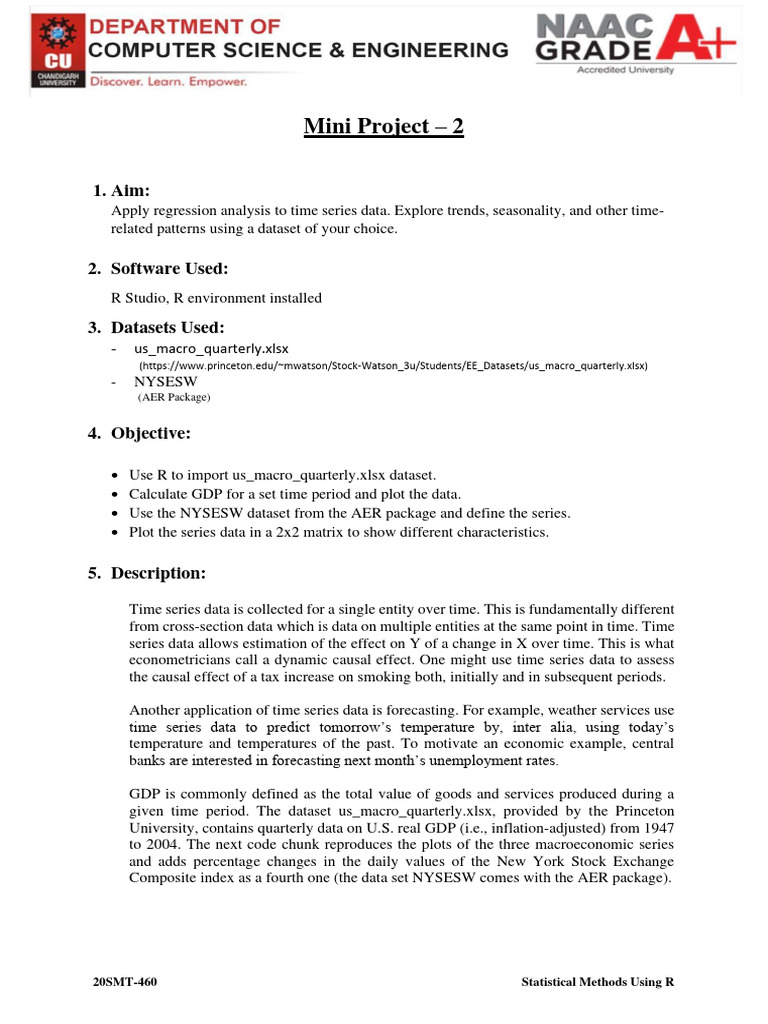 MiniProject 2 Report | PDF | Time Series | Data