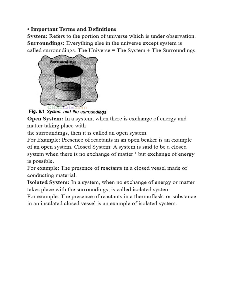 Important Terms and Definitions | PDF | Enthalpy | Gibbs Free Energy