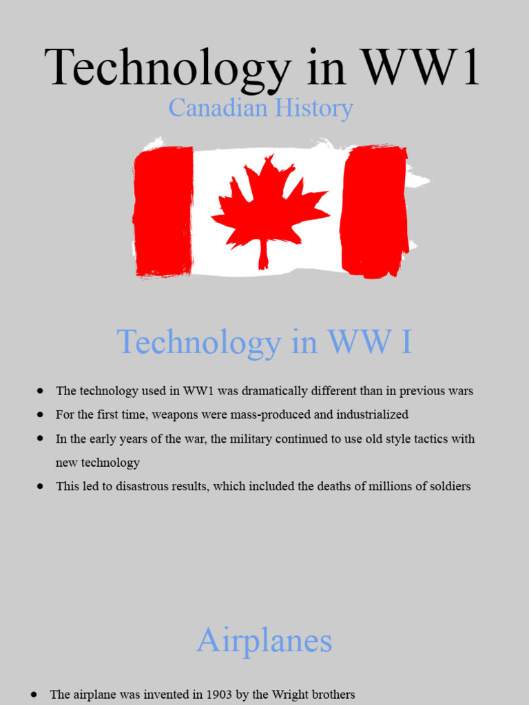 Technology in WW1 PPT (Applied) | PDF | World War I | Chemical Warfare