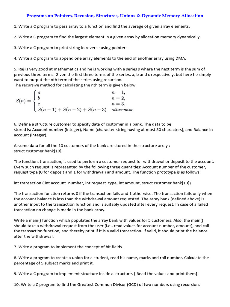 Week 7 Pdf C Programming Language Pointer Computer Programming