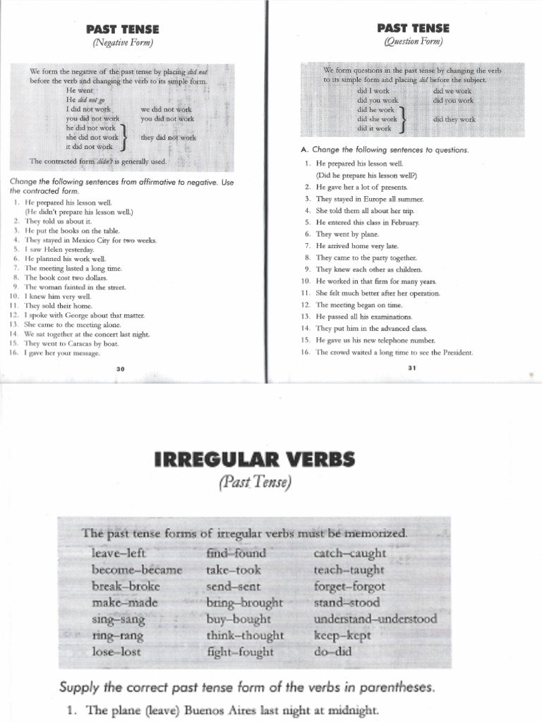Graded Exercises - Simple Past Tense | PDF