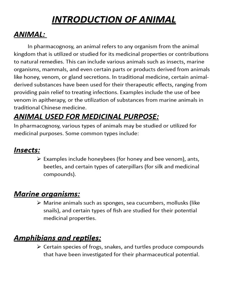 Introduction of Animal | PDF