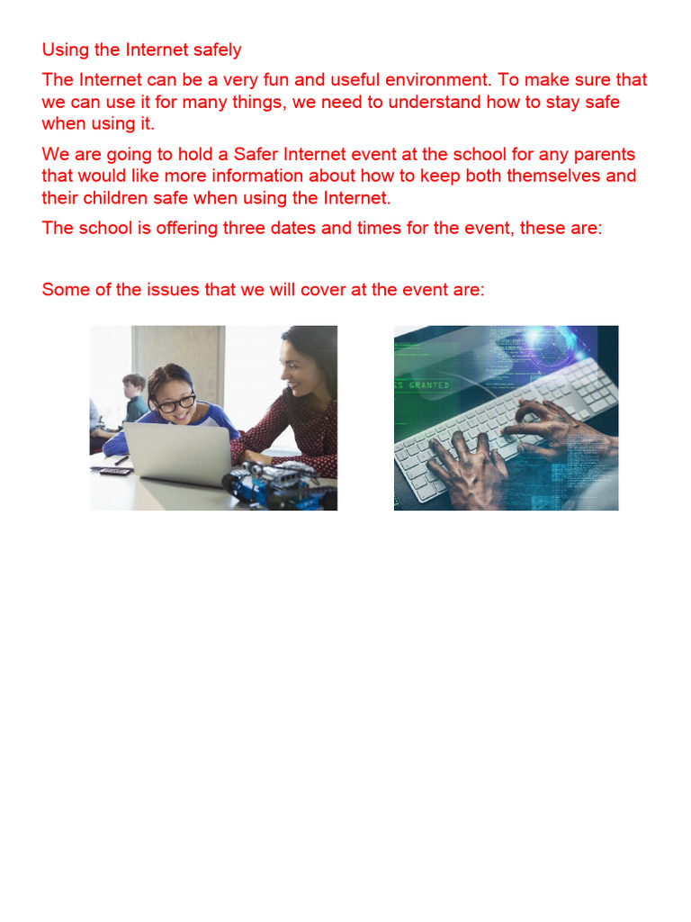 Internet Safety Event for Parents | PDF