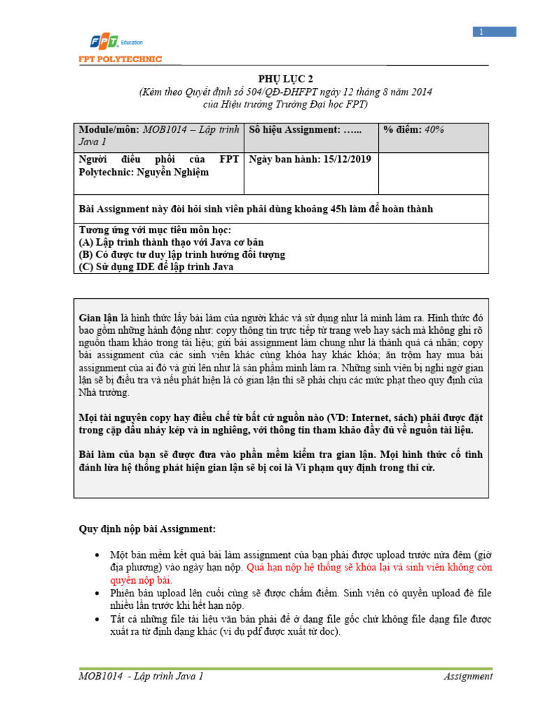 L___p trinh Java 1 - ASS (1) | PDF