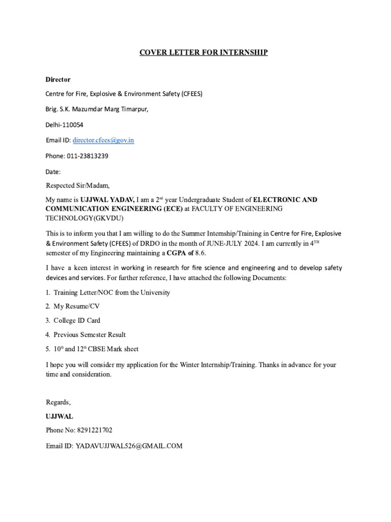 CFEES CoverLetter | PDF