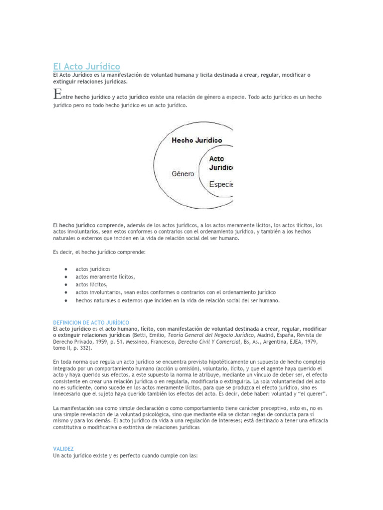 Definición y Características del Acto Jurídico | PDF | Justicia ...