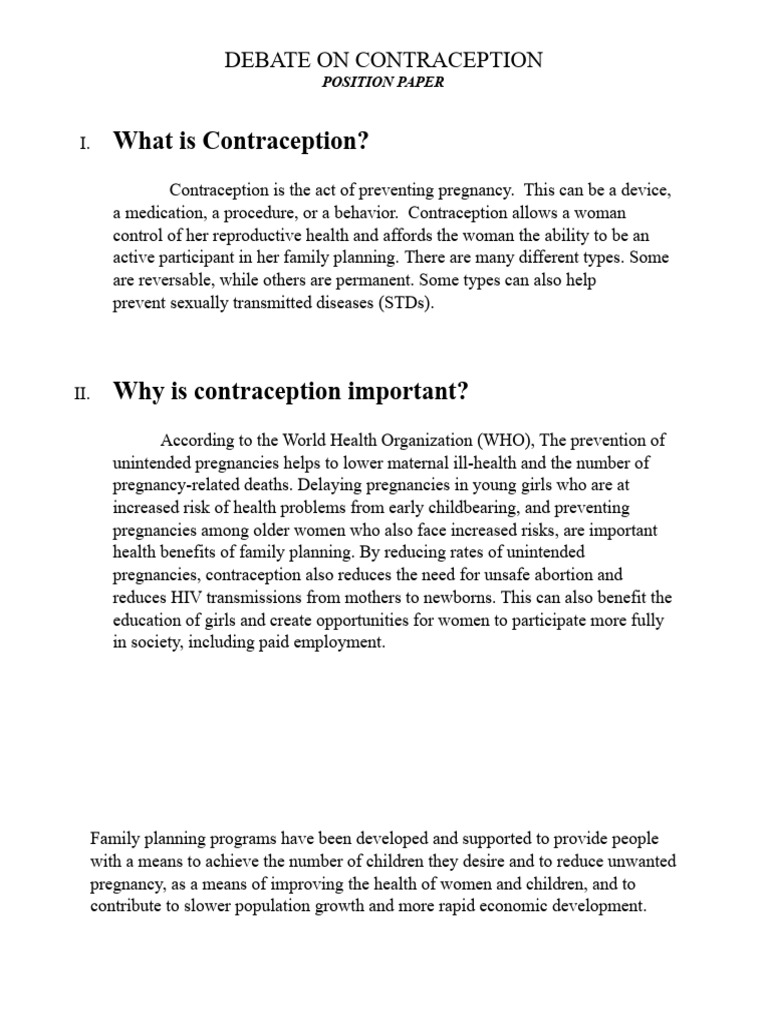 Contraception | PDF | Birth Control | Family Planning