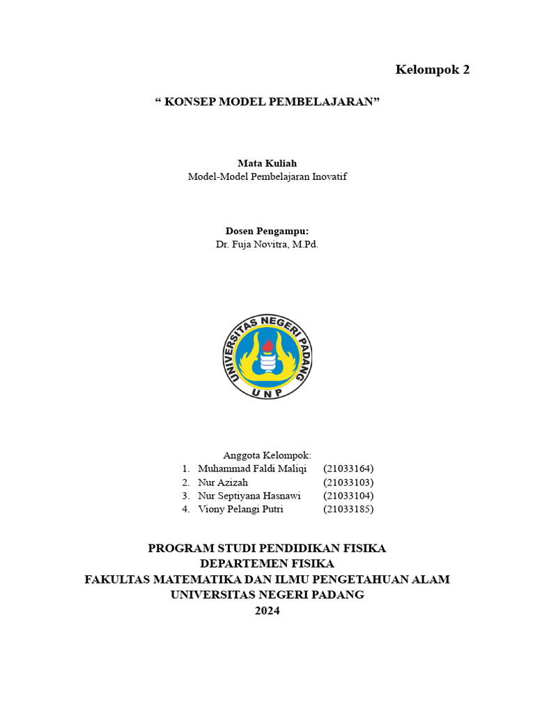 Konsep Model Pembelajaran Inovatif | PDF