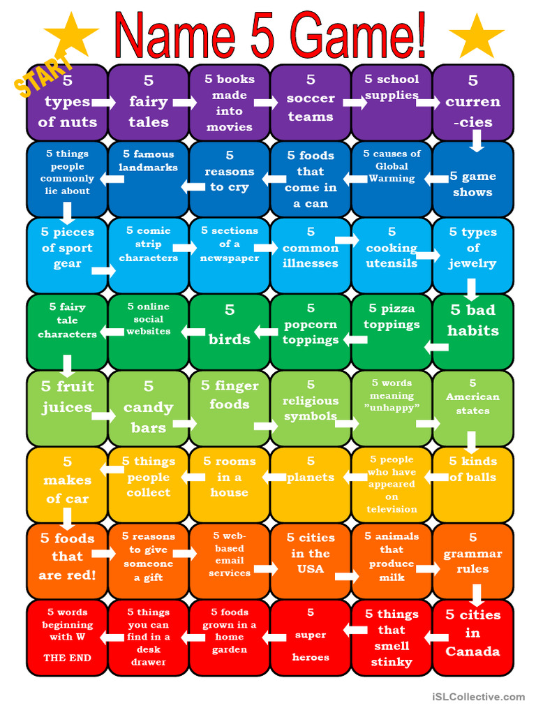 Name 5 Game! | PDF