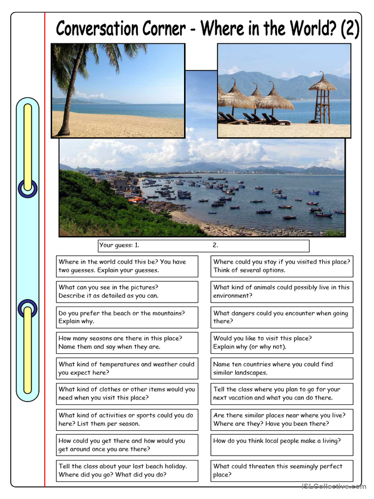 Conversation Corner_ Where in the World_ (2) - Tropical beach | PDF