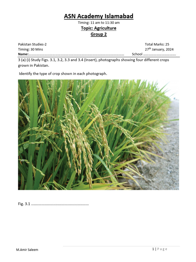 ANS Geo Test - G2 - Agriculture - 27th Jan 2024 | PDF | Agriculture ...