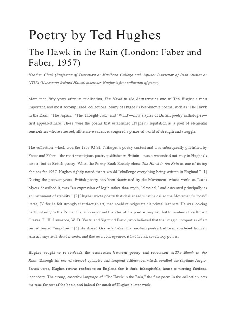 Poetry by Ted Hughes | PDF | Poetry