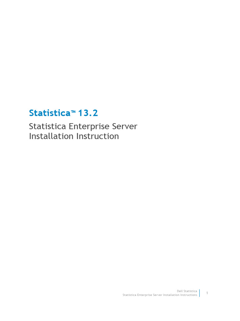 Statistica Enterprise Server Installation Instructions | PDF | Internet Information Services ...