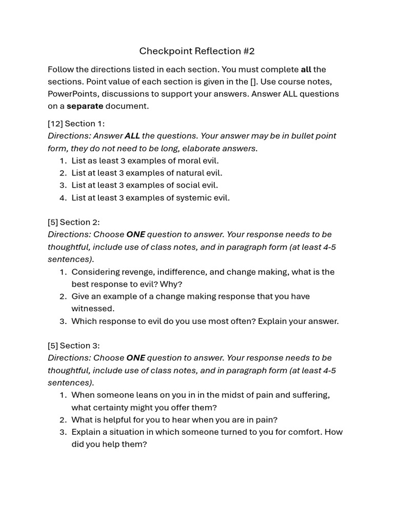 IVS Checkpoint Reflection #2-1 | PDF | Evil | Religious Belief And Doctrine