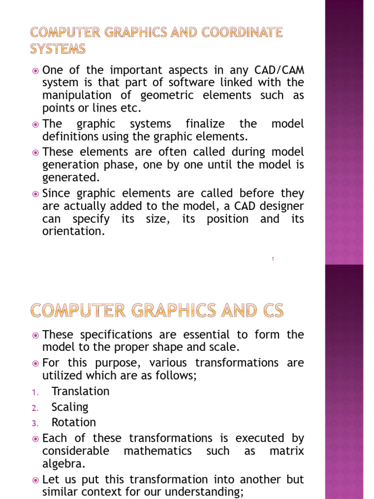 Geometric Modelling CAD CAM 2021session 3 | PDF | Cartesian Coordinate ...